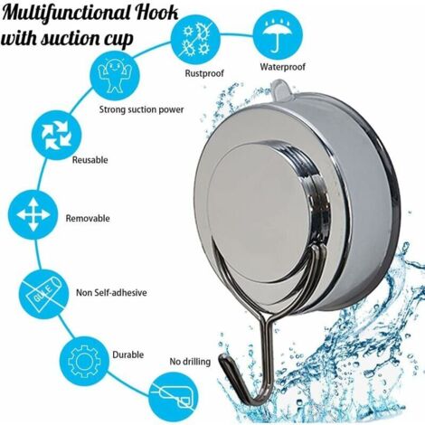 Set of 4 Heavy Duty Removable Suction Cup Hooks, Wall Hooks for ...
