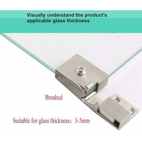 Pair of hinges for frameless glass cellar doors. Side-mounted glass ...