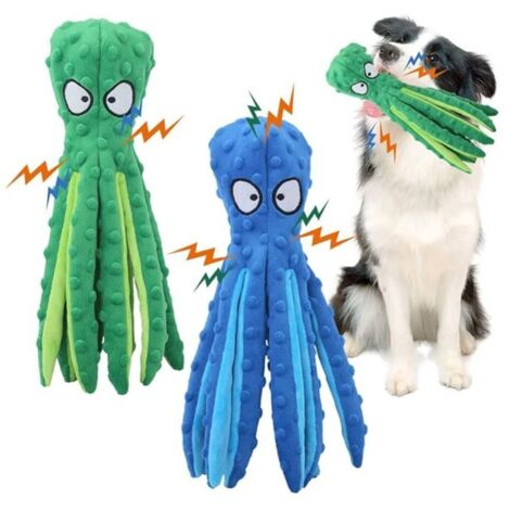Squeaky Dog Toys, 2 Pack 32cm Indestructible Plush Interactive Dog Toy ...