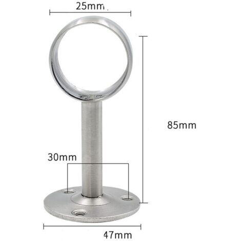 Pieces Curtain Rod Brackets, Stainless Steel U-Shaped Curtain Rod ...