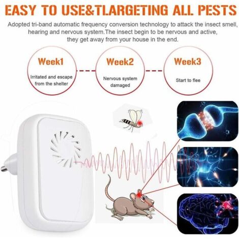 Pack Ultrasonic Mosquito Repellent, Electric Repeller for Reptiles and ...