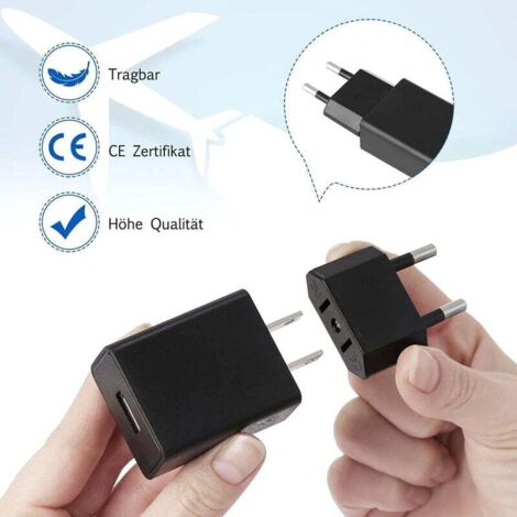 Set of 4 US to EU Travel Plugs, USA Plug to 2-Pin Euro/German Plug ...