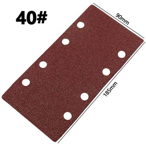 Abrasive paper for orbital sander, 93 x 185 mm, 8 holes, rectangular ...