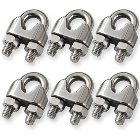 Set of 6 M10 9.5mm cable ties in 304 stainless steel