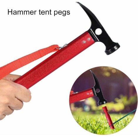 Tent Hammer, Aluminum Camping Mallet, Puller, Lightweight ...