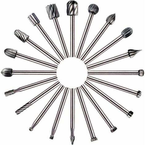 Rotary Router Bits - 20 Pcs HSS Milling Bits Wood Milling Tool with 3mm ...