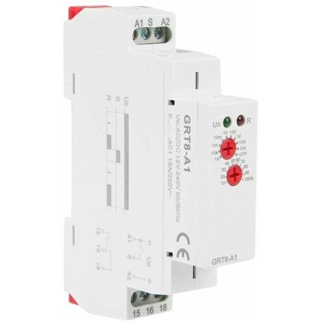 GRT8-A1 On-Delay Time Delay Relay, Mini DIN Rail LED Time Delay Relay ...