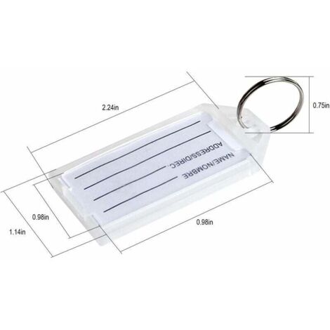 40-Piece Key Tag Set, Colored Keyrings, Plastic Key Tags with Split ...