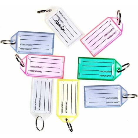 40-Piece Key Tag Set, Colored Keyrings, Plastic Key Tags with Split ...