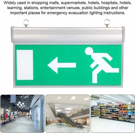 LED Emergency Exit Sign, Acrylic Safety Evacuation Indicator Light ...
