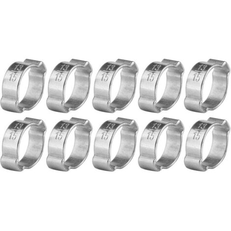 10 Pcs Adjustable Stainless Steel Hose Clamps (13-15mm)