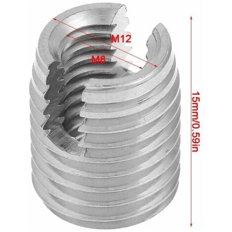 M8x15mm Self-Tapping Threaded Inserts, SUS303 Stainless Steel Helical ...