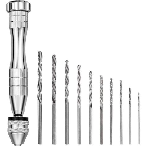Mini Hand Drill with 10 Micro Twist Drill Bits 0.8mm-3.0mm Mini Micro ...