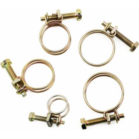 50 PCS Double Adjustable Pipe Clamps, Double Wire Pipe Clips, Steel ...