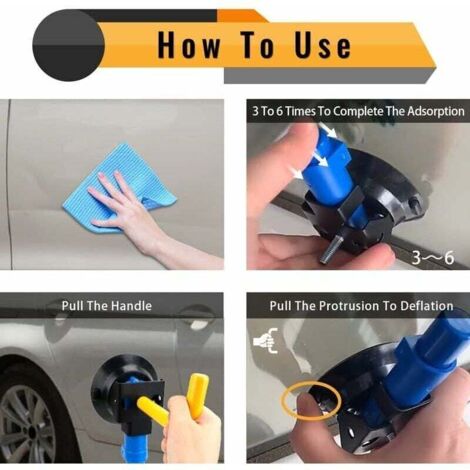 T-Shaped Paintless Dent Repair Tool, Hand Pump with Suction Cup Mount ...