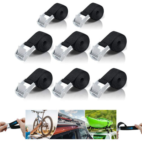 1m Long Ratchet Straps with Zinc Alloy Tightening Buckle for Securing Motorcycles/Cars/Bike ...