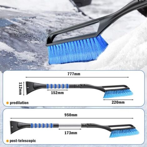 2-in-1 Car Ice Scraper, Snow Brush with Broom, Windshield Scraper with ...