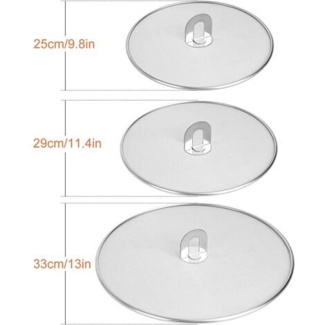 3-Piece Splash Guard, Pot Splash Guard, Pan Splash Guard, Stainless ...