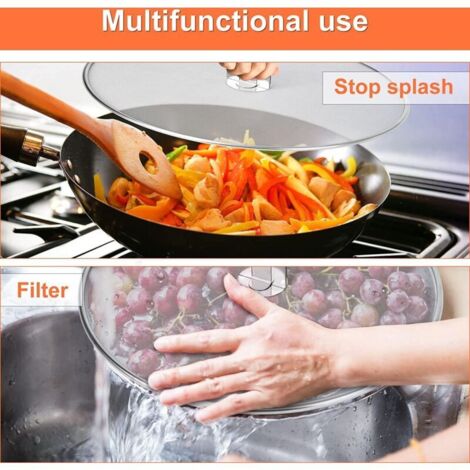 3-Piece Splash Guard, Pot Splash Guard, Pan Splash Guard, Stainless ...