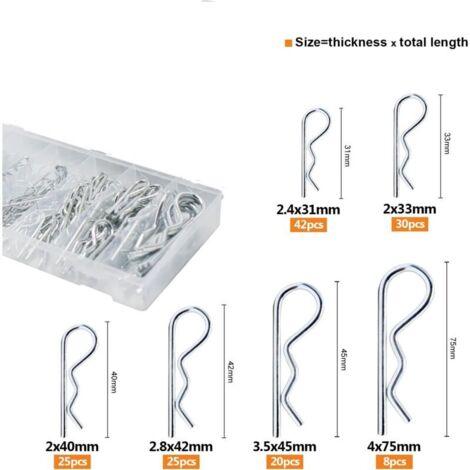 150 Pieces Stainless Steel Cotter Pins, Wedge Pins and Spring Fasteners ...