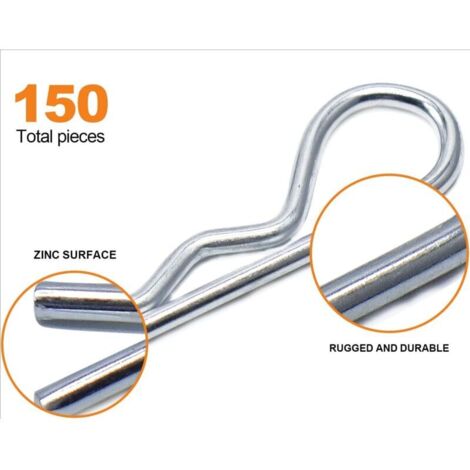 150 Pieces Stainless Steel Cotter Pins, Wedge Pins and Spring Fasteners ...