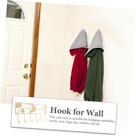 Coat Hook with 6 Hooks, Wall Mounted Coat Rack for Living Room ...