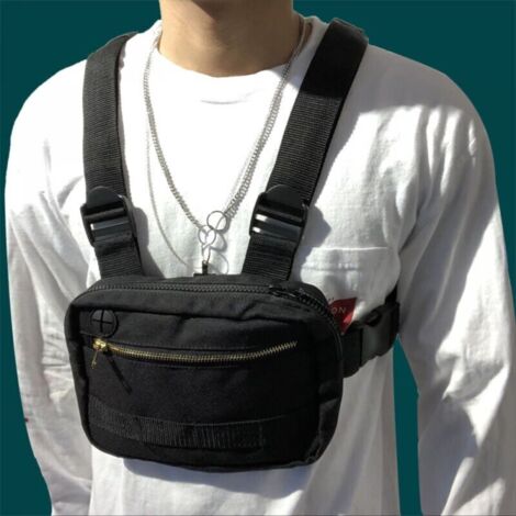 Chest Bag for Women and Men, Hip-Hop Streetwear, Adjustable Fanny Pack ...