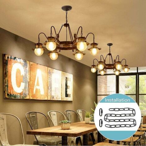 String Lights, 1.8m Long Black String Lights, Metal Chandelier Chain