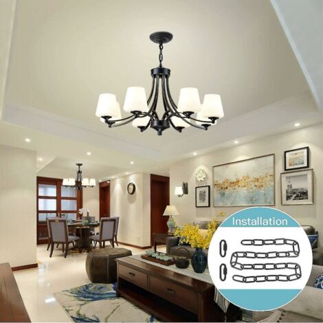 String Lights, 1.8m Long Black String Lights, Metal Chandelier Chain