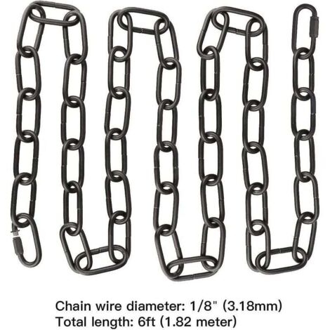 String Lights, 1.8m Long Black String Lights, Metal Chandelier Chain