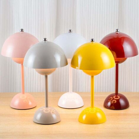 Mushroom Flower Design LED Desk Lamp, Rechargeable, Three-Light ...