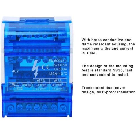 Terminal Block Distribution Box, Wiring Block, Power Distribution, 4 ...
