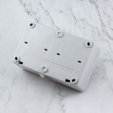 Double wall socket, suitable for damp rooms, with hinged cover and ...