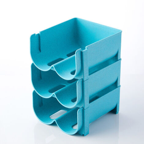 Set of 3 Stackable Refrigerator Bottle Organizers for Fridge and Drinks ...
