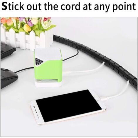 Cable Management 2 Pack, Flexible Cable Organizer 2x3m PE Cable ...