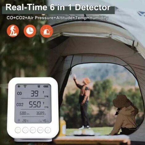 6-in-1 Air Quality Monitor, 5-inch LCD Screen with 128MB Secure Digital ...