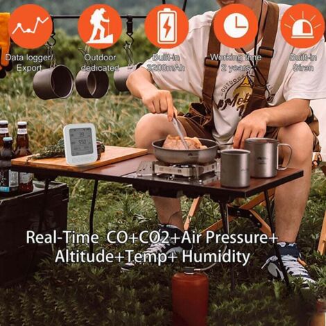 6-in-1 Air Quality Monitor, 5-inch LCD Screen with 128MB Secure Digital ...