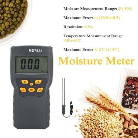 Portable Grain Moisture Meter, Digital Grain Moisture Detector for Corn ...