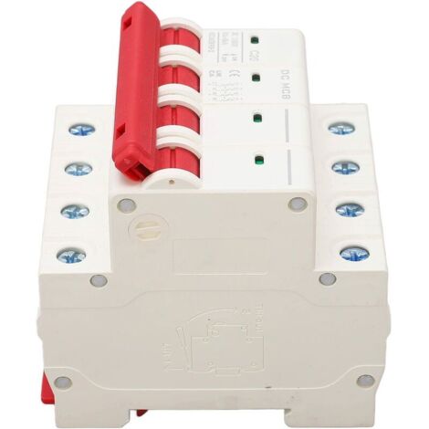 Jeffergarden Miniature 4P DC Circuit Breaker, DIN Rail Mount, Overload ...