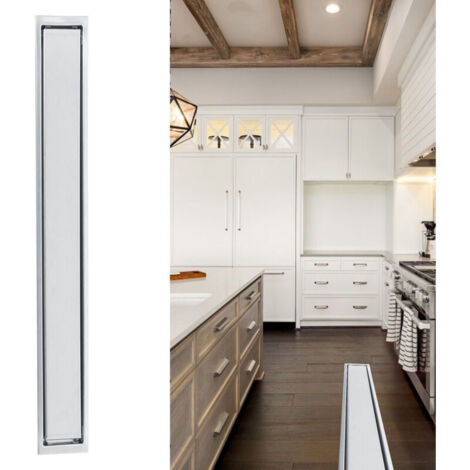 Linear shower drain with tile insert grate, rectangular shower floor ...