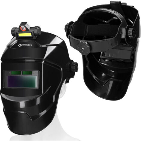 Auto-darkening welding mask with a wide field of vision, 130°C