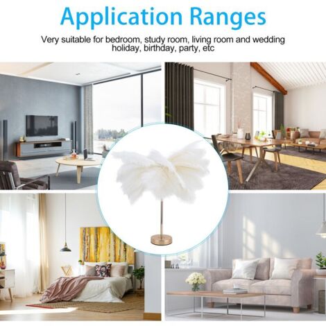 Modern Feather Table Lamp, Bedside Lamp, Electric Power Supply for ...