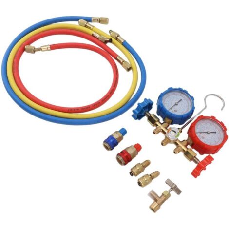 R410 22 134A Air Conditioning Pressure Gauge, 3-Way, Diagnostic AC ...