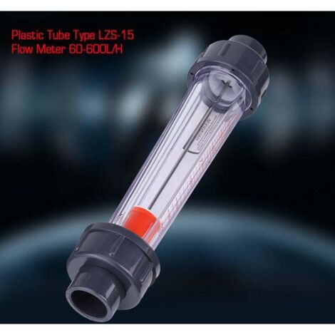 Plastic rotameter water flow meter 60-600L/H LZS-15D Liquid Tube Flow ...