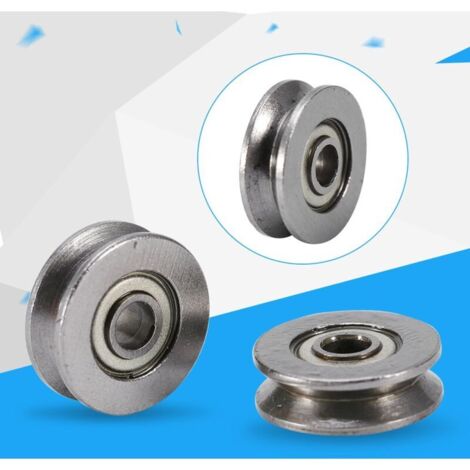 20pcs V623ZZ Miniature Steel V-Groove Guide Pulley Rail Ball Bearing ...