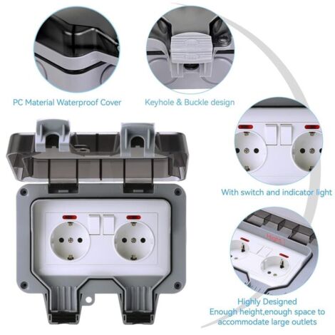Complete 16A IP66 Outdoor Waterproof Socket with Switch, Waterproof ...