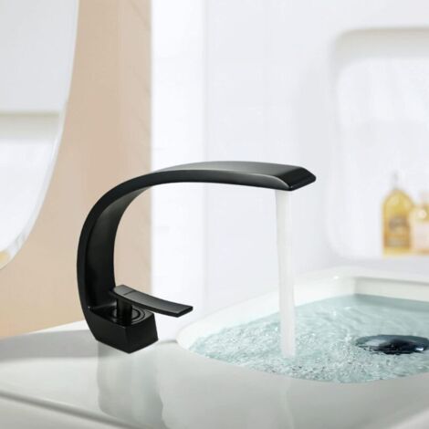 Chrome bathroom sink faucet with supply hose, unique design single-hole ...