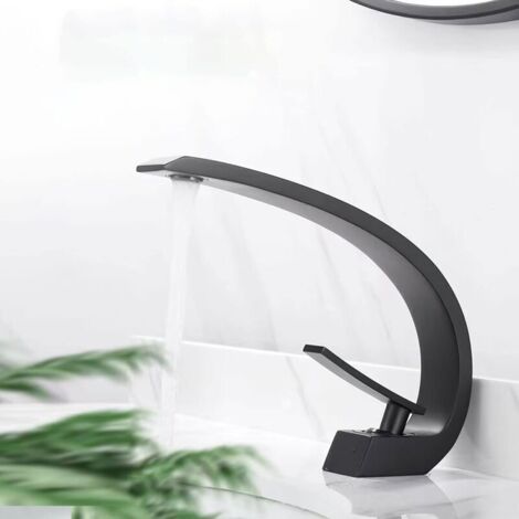 Chrome bathroom sink faucet with supply hose, unique design single-hole ...