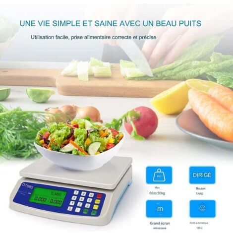 30kg Professional Digital Kitchen Scale in Stainless Steel, Electronic ...