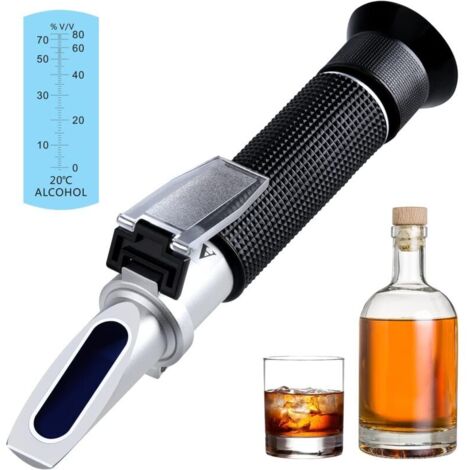 High Precision Alcohol Refractometer 0-80% v/v, Portable Alcohol ...